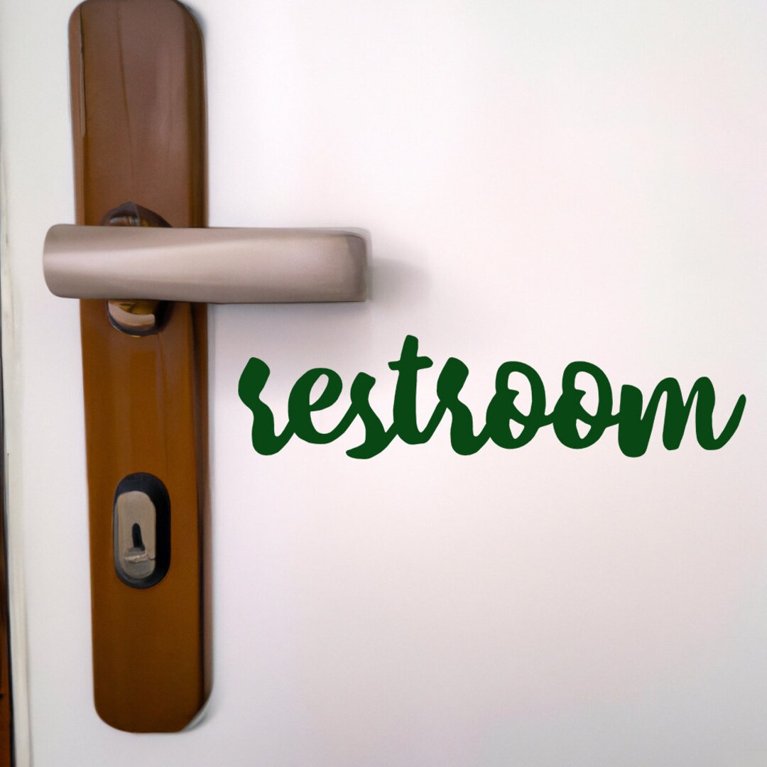 Restroom, Vinyl Door Decal 25 Colours Free Application Tool Included - Etsy