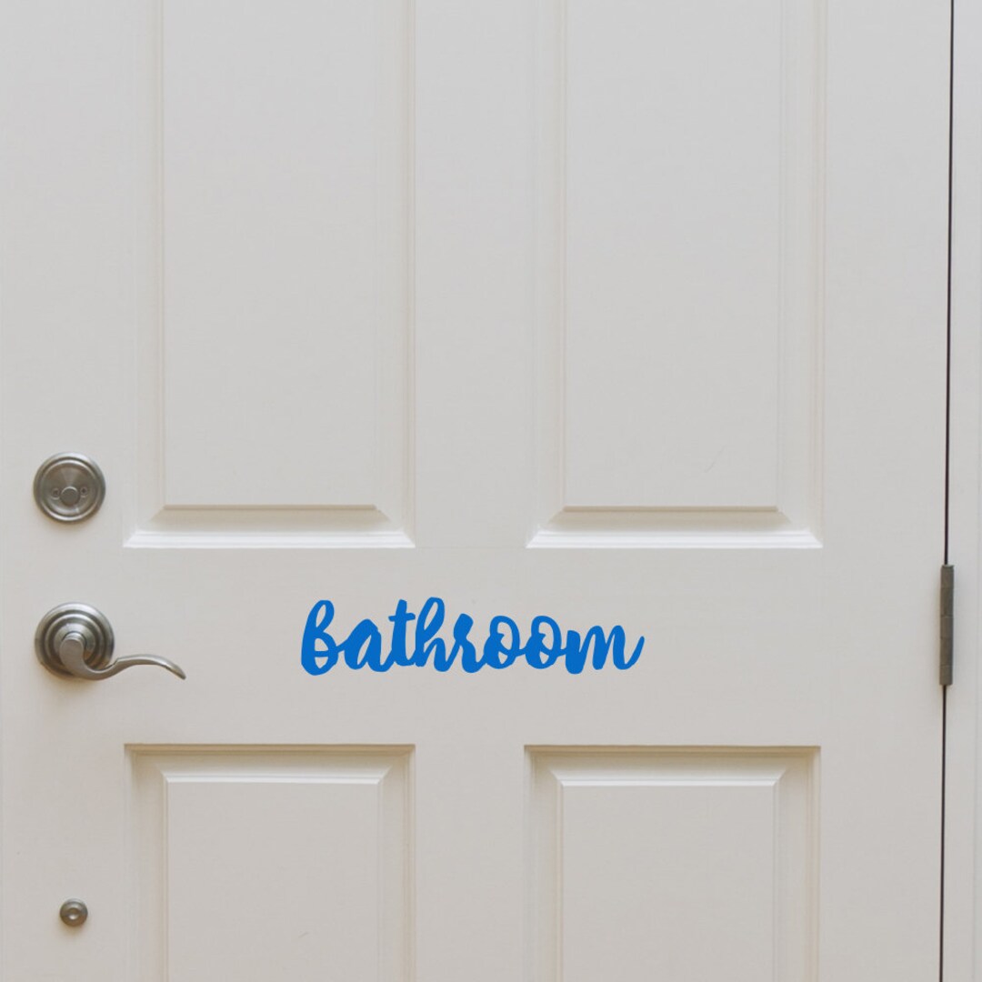 Bathroom Door Decal Vinyl Room Sign Toilet Home Sticker - Etsy UK