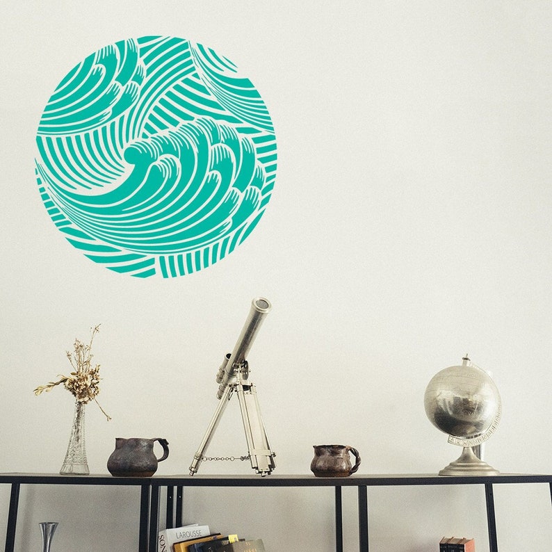 Japanese Wave Decal Oriental Wall Art Nautical Ocean Sticker - Etsy UK
