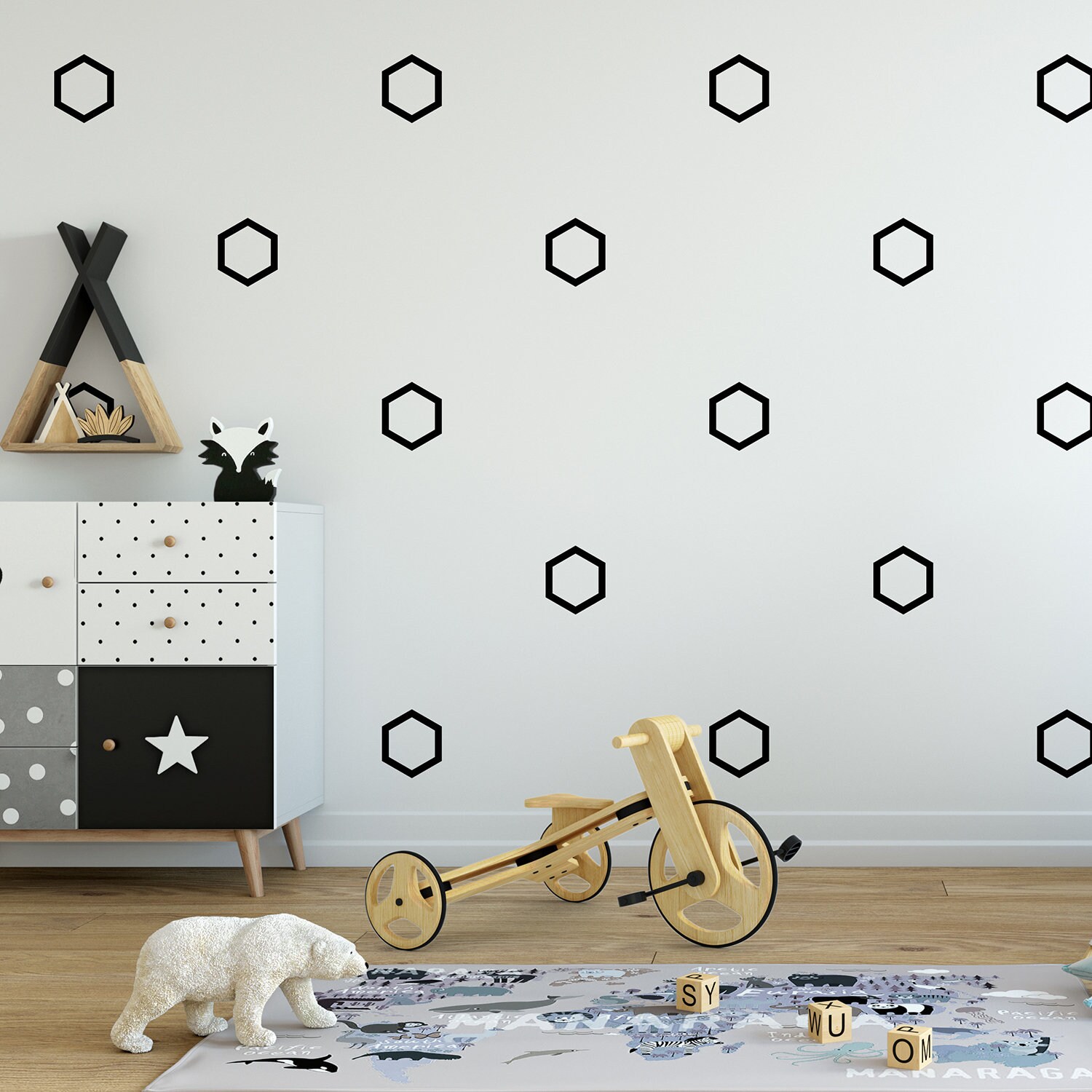Set of 50 Hollow Hexagon Stickers Wall Confetti Decals - Etsy UK