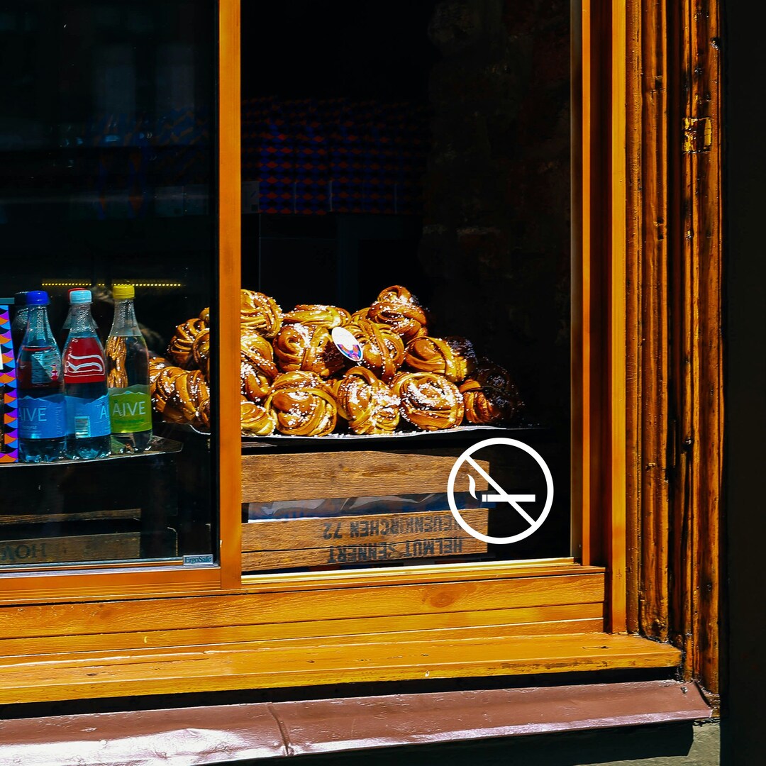 No Smoking Sign Shop Window Sticker Business Entry Decal Pub Restaurant ...