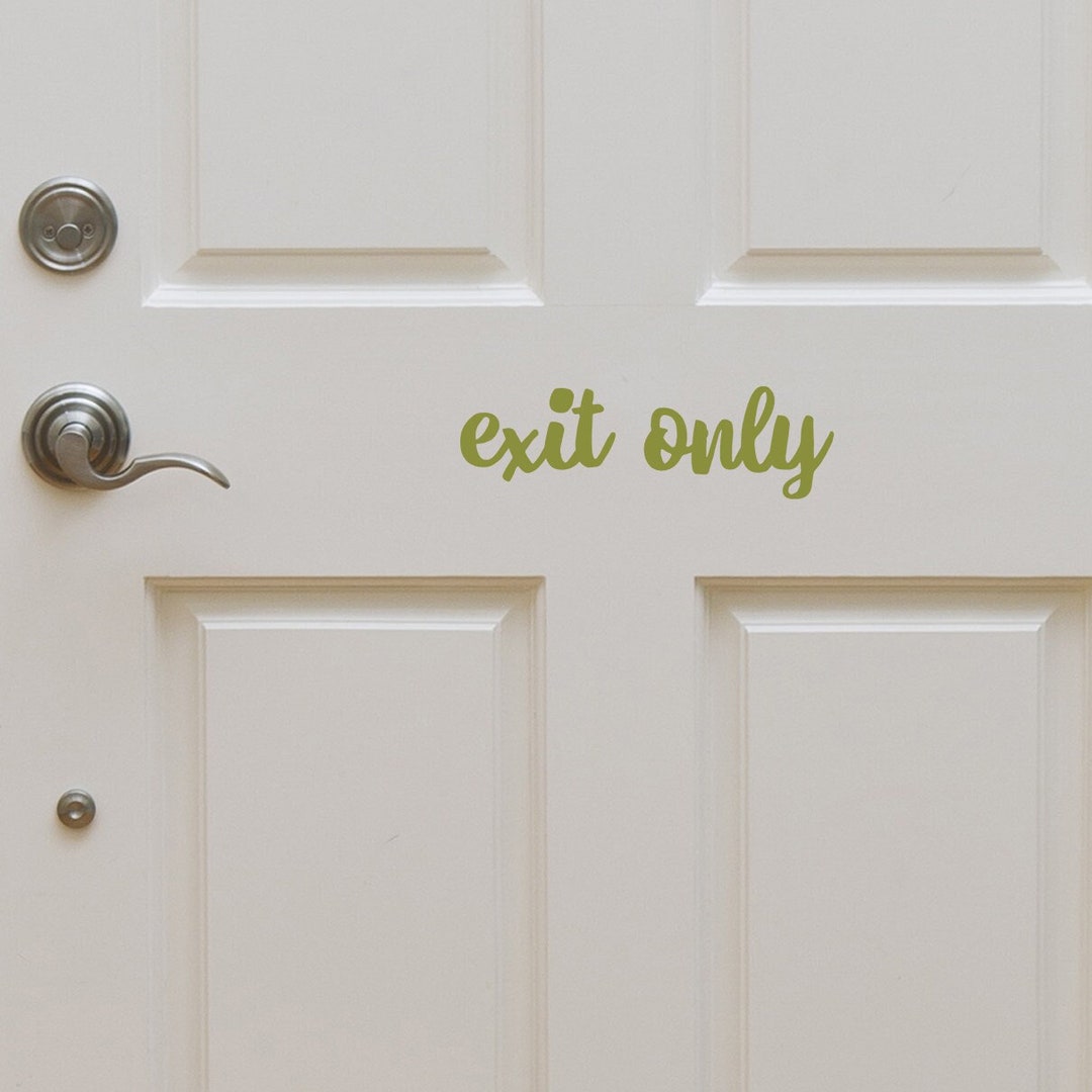 Exit Only Vinyl Door Decal Business Door Stickers Office Exit Door Sign ...