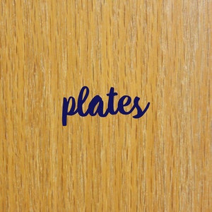 Plates Cupboard Label Kitchen Door Decal Organising Vinyl - Etsy