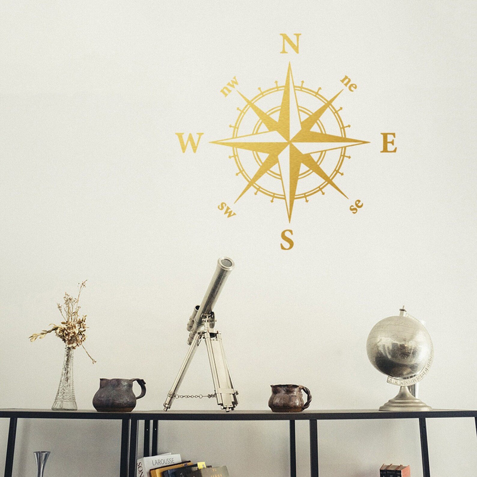 Compass Rose Nautical Wall Decal Ocean Theme Room - Etsy