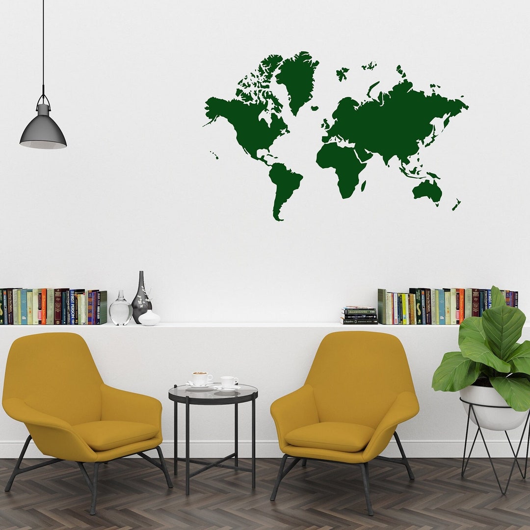 Explore the World With Our Stunning Vinyl World Map Wall Decal Perfect ...