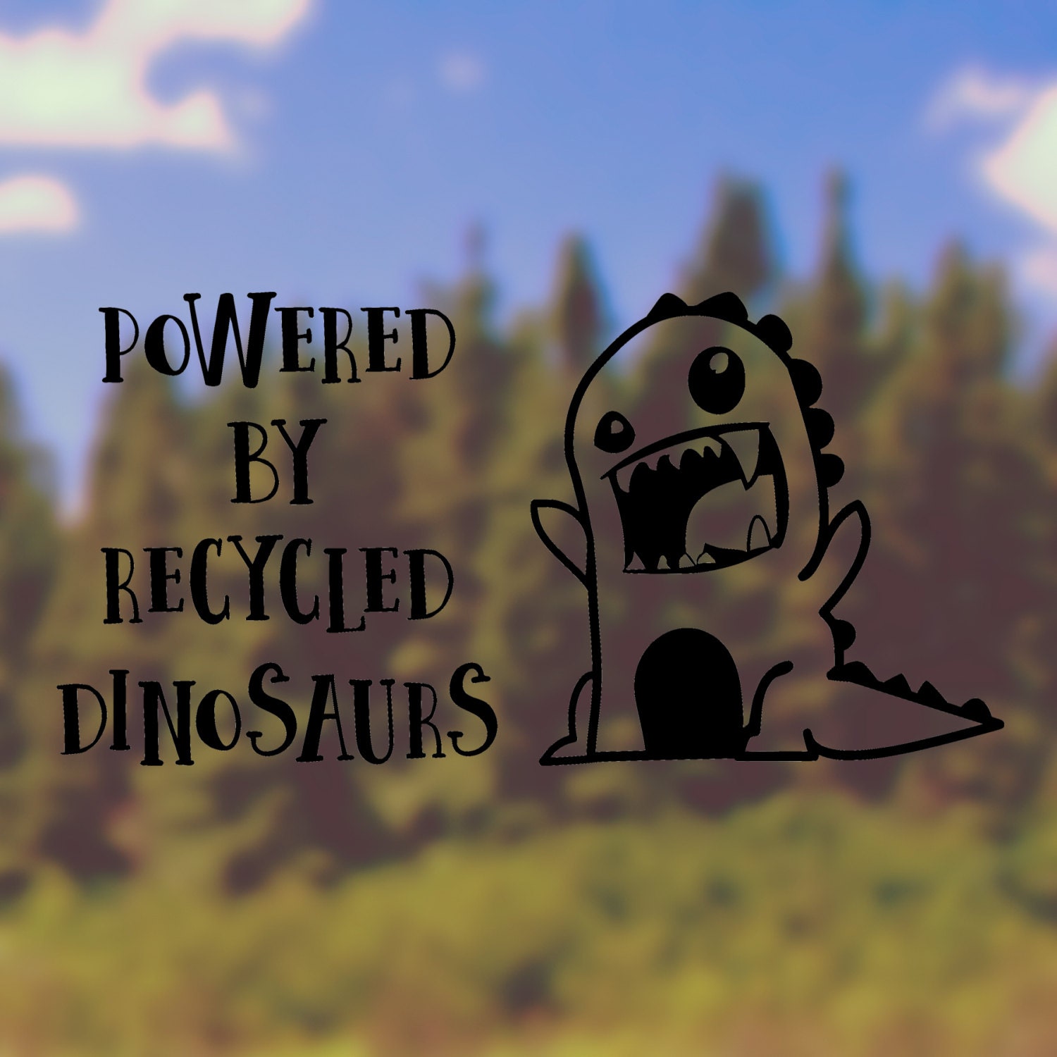 Powered by Recycled Dinosaurs Car Bumper Sticker Funny - Etsy UK