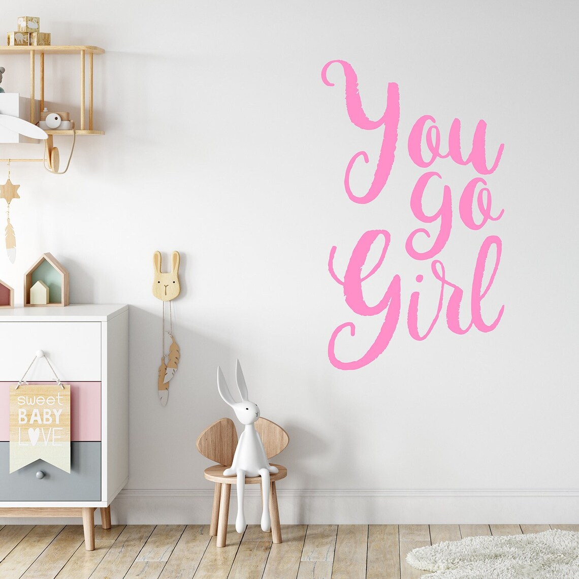 You Go Girl Motivational Wall Decal Inspiration Quote | Etsy