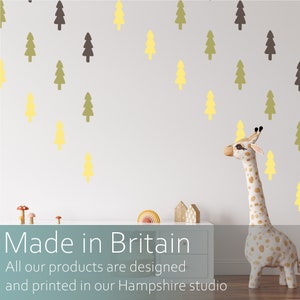 Scandi Style Tree Wall Decals Reusable Fabric Stickers Woodland Theme ...