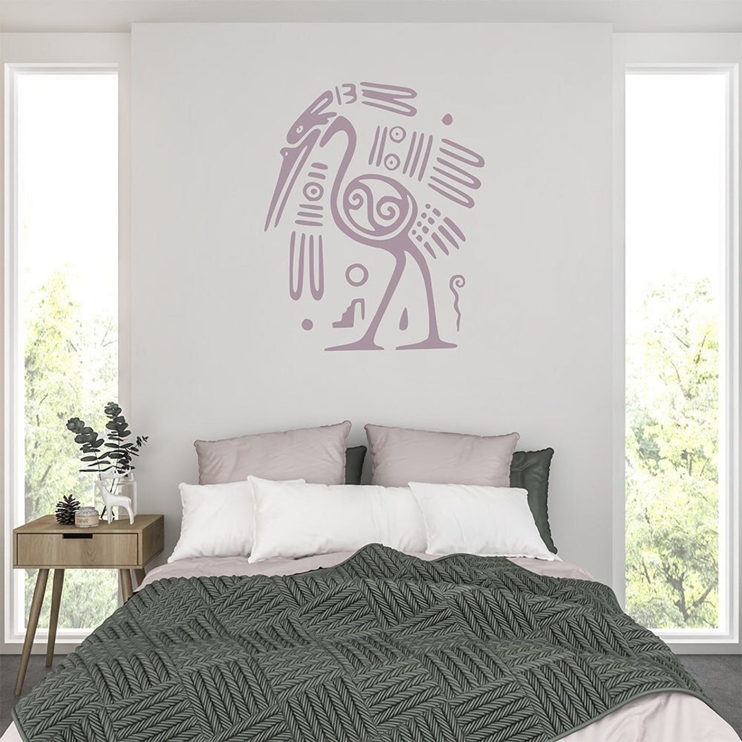 Wall Sticker Egyptian Ibis Vinyl Wall Decal Hieroglyphic Style Sticker ...