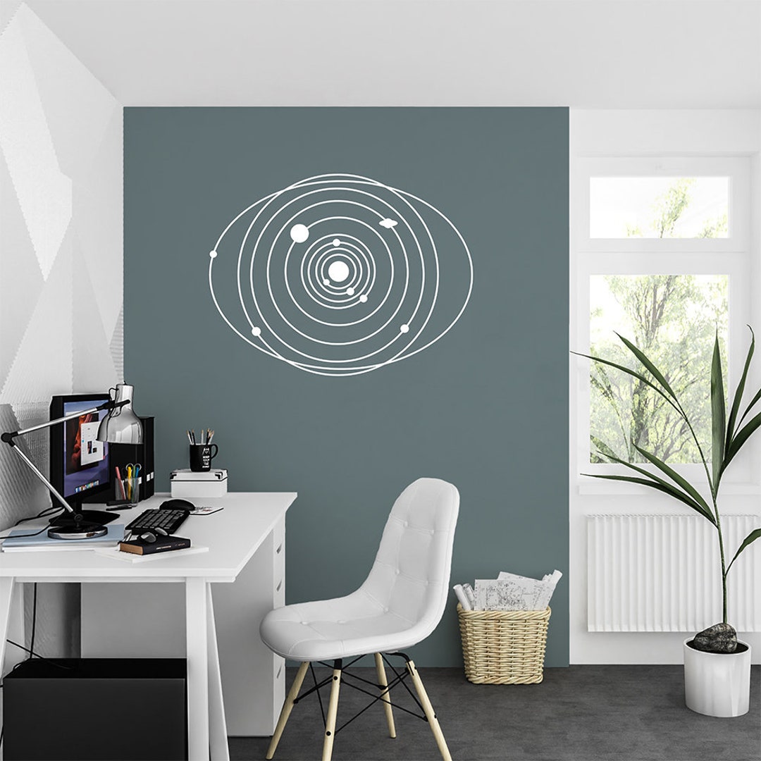 Solar System Wall Decal Space Theme Wall Sticker Celestial Room Décor ...