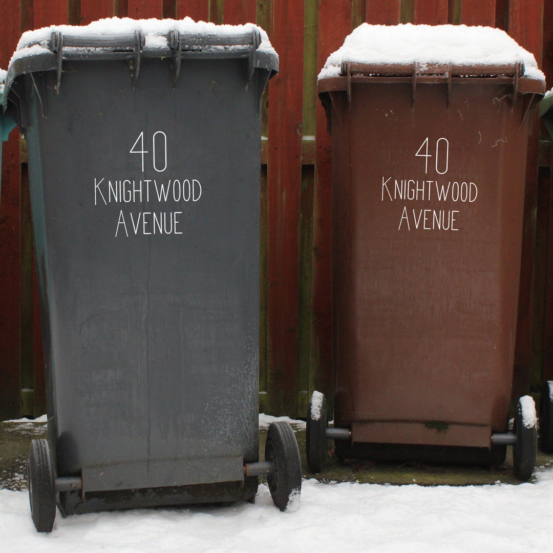 Wheelie Bin Stickers, Pair of Customised Door Number Stickers, House ...