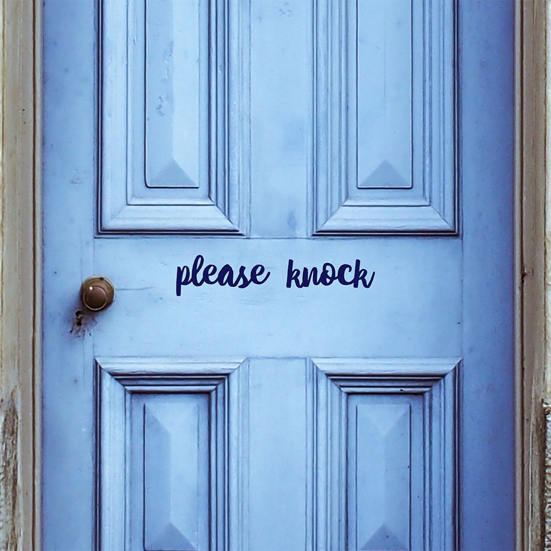 Please Knock Decal, Front Porch Sticker, Vinyl Door Sign - Etsy