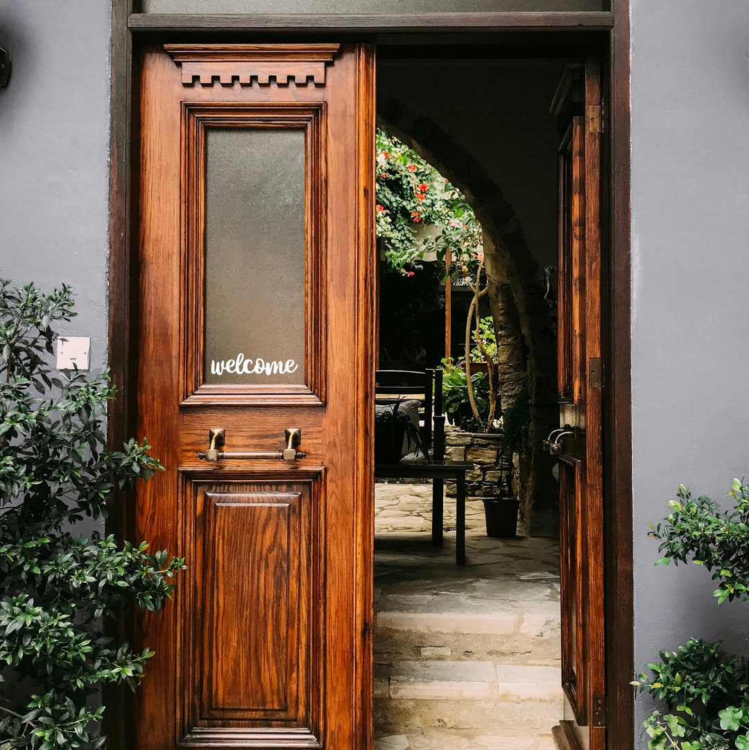 Welcome Door Sticker Front Porch Decal Entryway Vinyl Sign Front Door ...