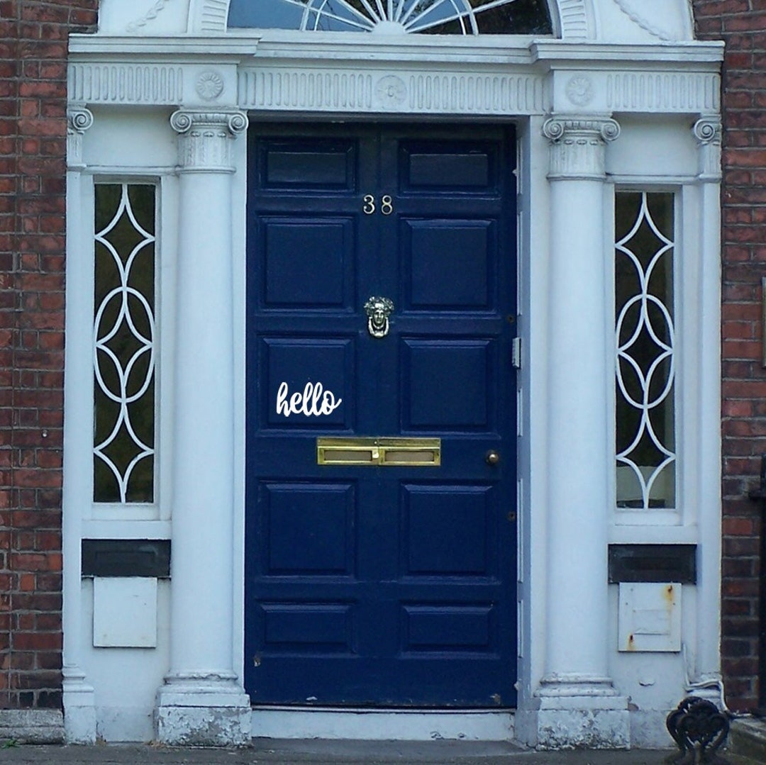 Hello Door Decal, Welcoming Vinyl Sticker, Front Porch Sign - Etsy