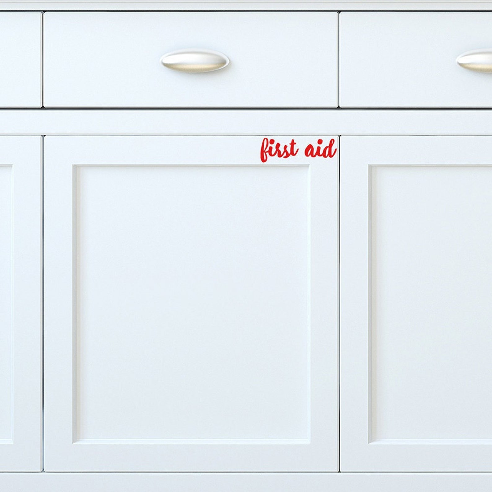 First Aid Sticker Cupboard Door Decal Kitchen Drawer Label - Etsy