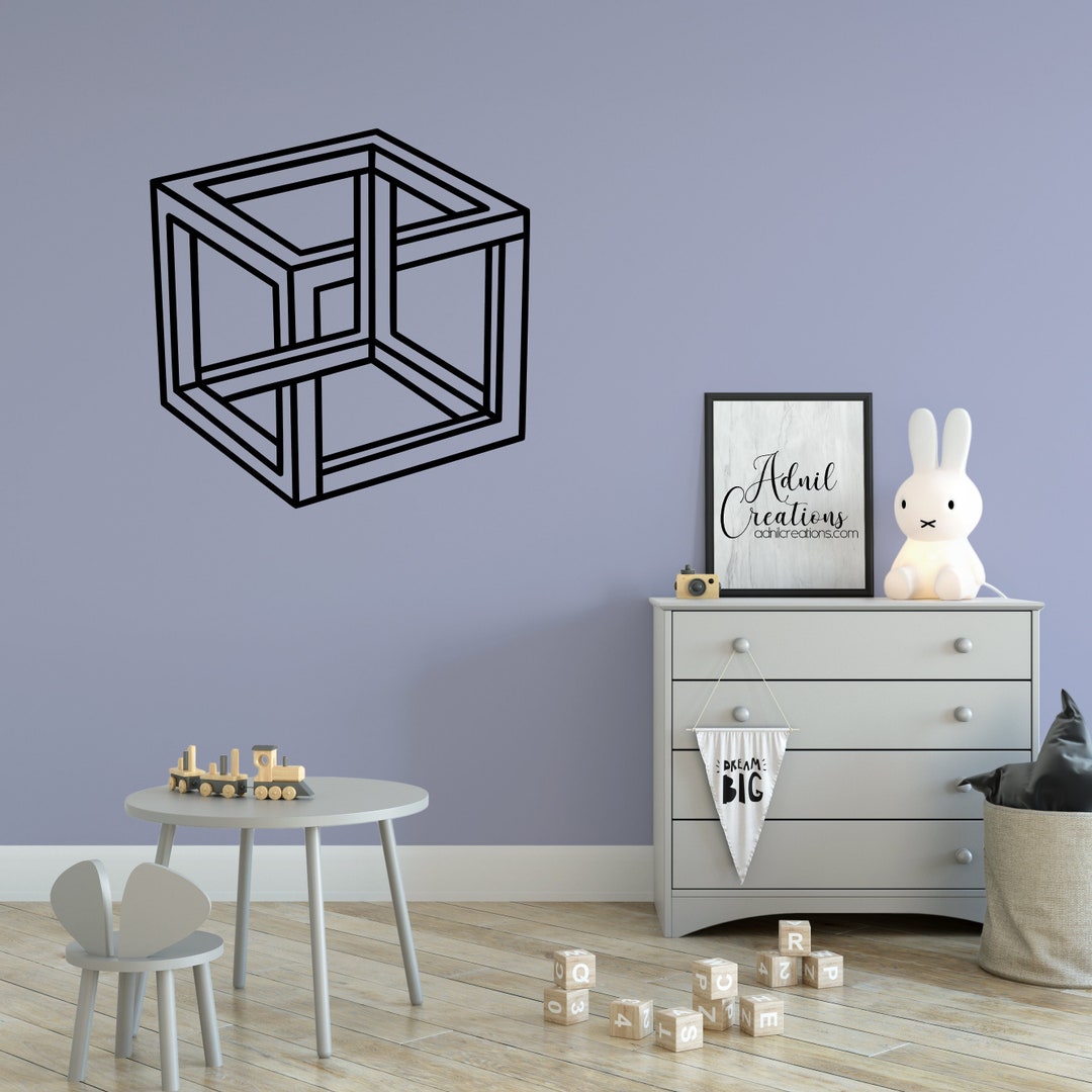 Defy Gravity in Style: Impossible Cube Wall Decal Unleash - Etsy