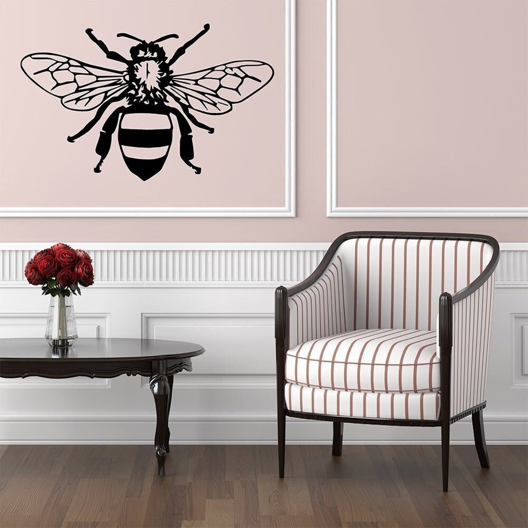 Honey Bee Decal, Insect Wall Art, Bug Mural Sticker - Etsy
