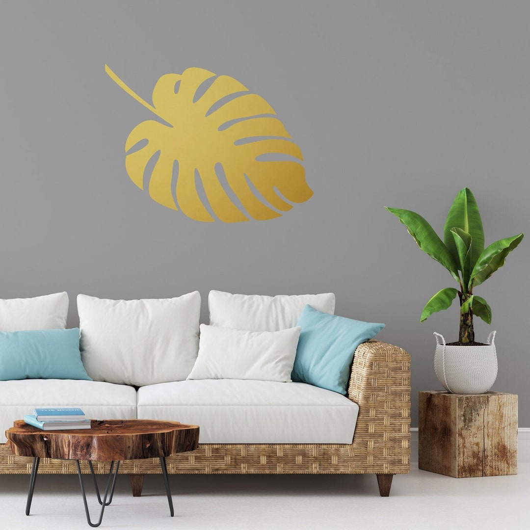 Monstera Leaf Decal Tropical Plant Sticker Nature Wall Mural - Etsy