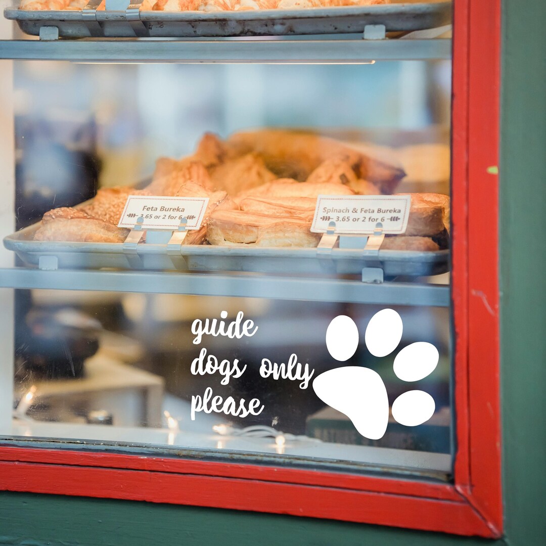 Guide Dogs Only Please Shop Window Decal Business Sign Sticker for Café ...