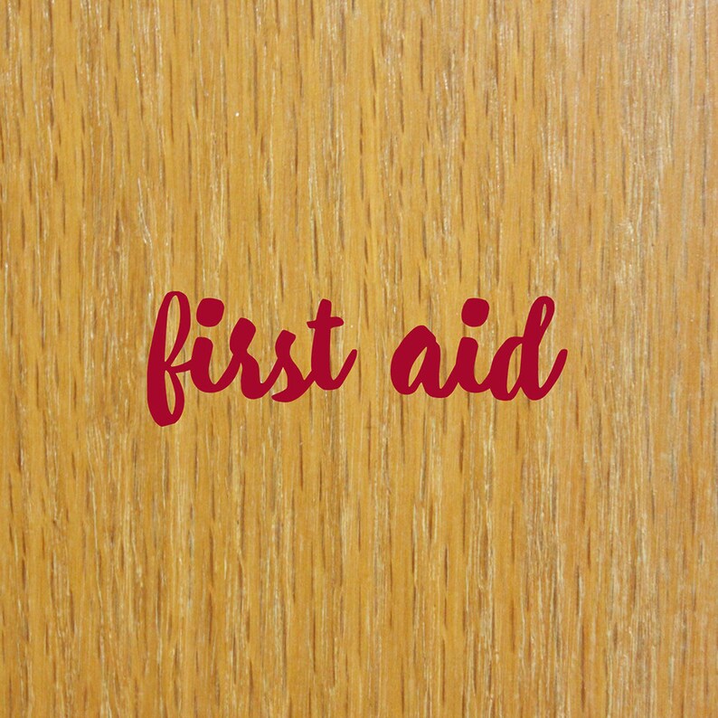 First Aid Sticker Cupboard Door Decal Kitchen Drawer Label | Etsy