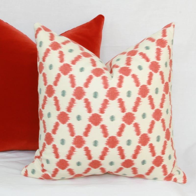 Red Geometric Pillow - Etsy