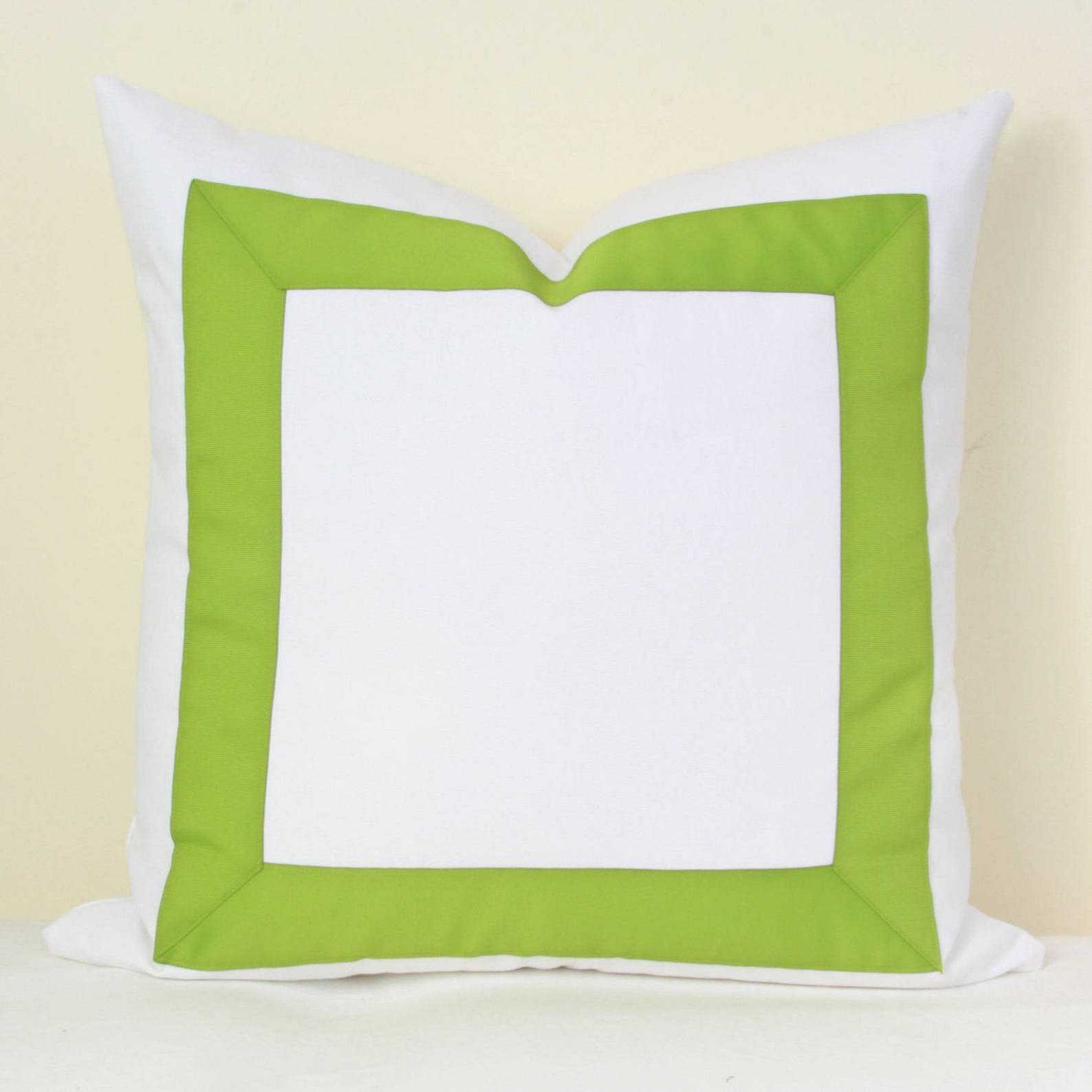 Green Ribbon Border Decorative Throw Pillow Cover 18x18 20x20 22x22 ...