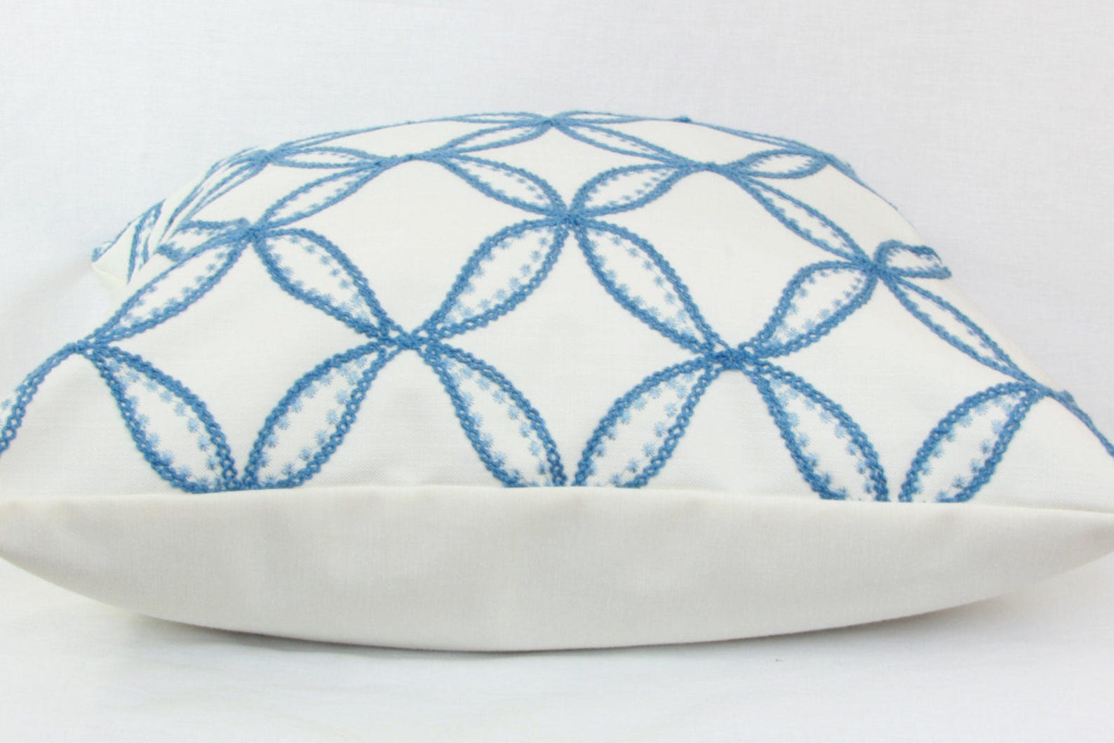 Blue Embroidered Decorative Throw Pillow Cover. Williamsburg Tanjib ...
