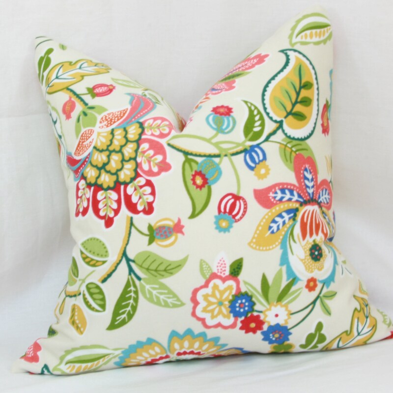 Red Floral Pillow - Etsy