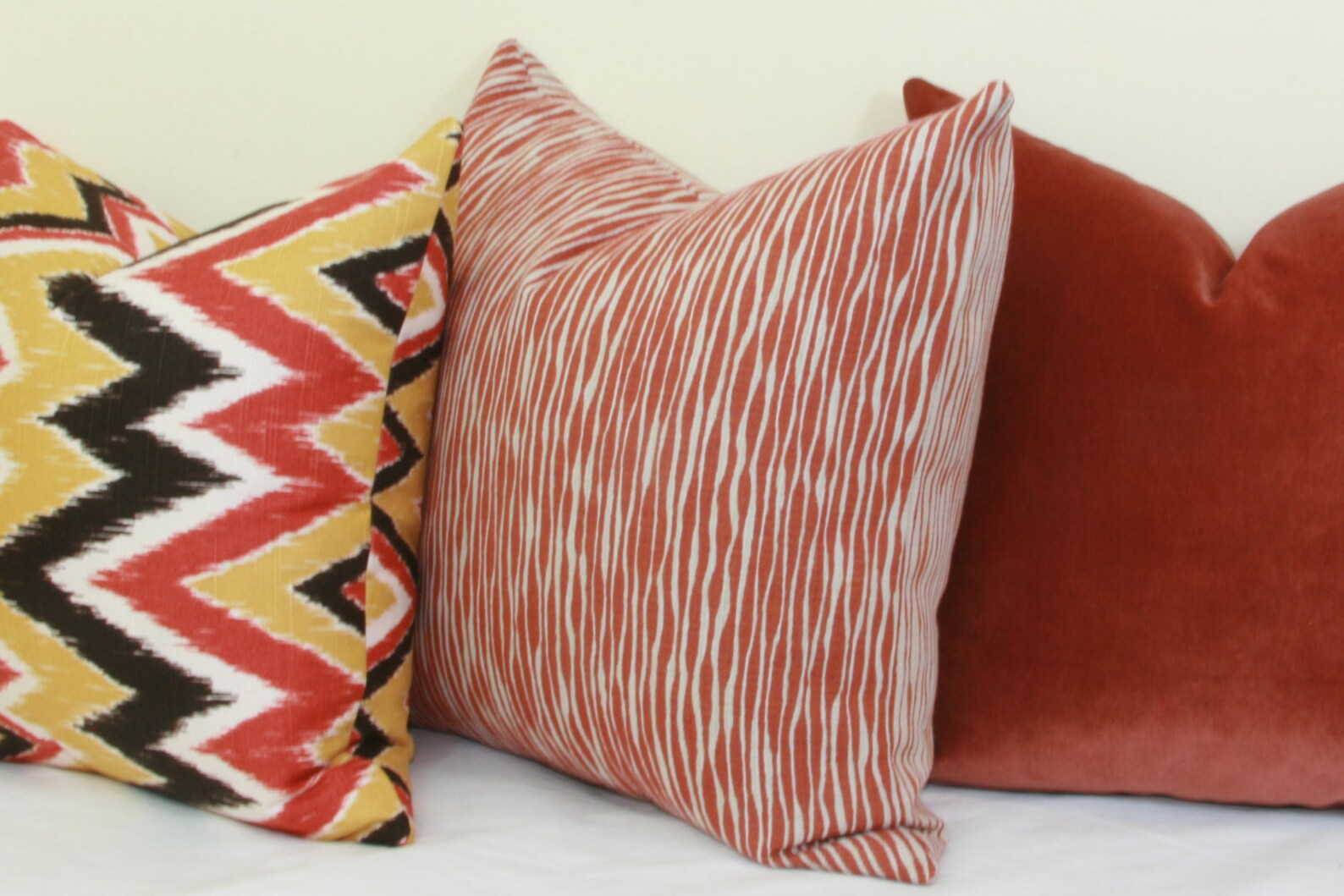 Brick red reversible throw pillow cover 18x18 20x20 22x22 | Etsy