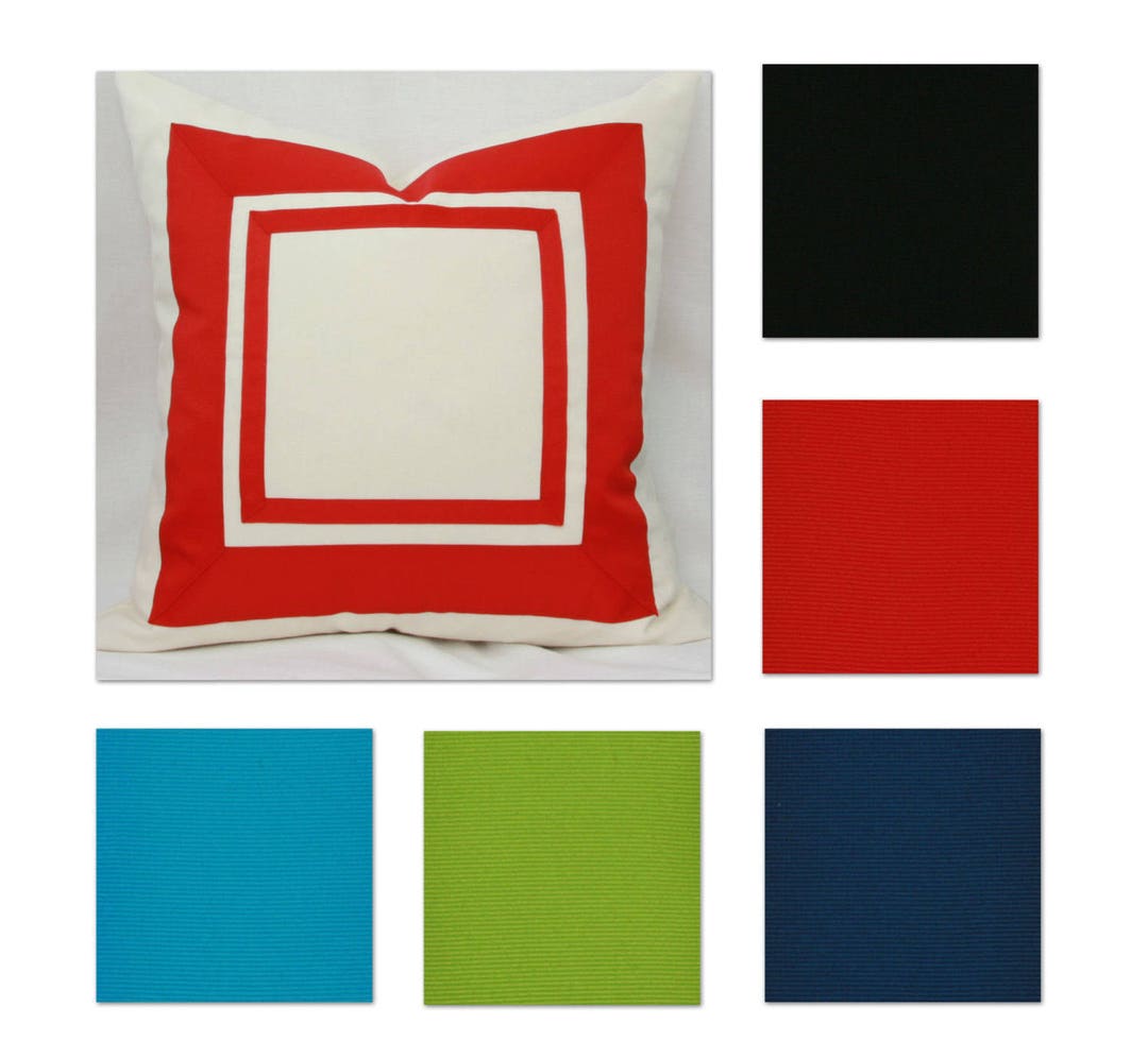 Double Ribbon Border Decorative Throw Pillow Cover. 18" X 18". 20" X 20 ...