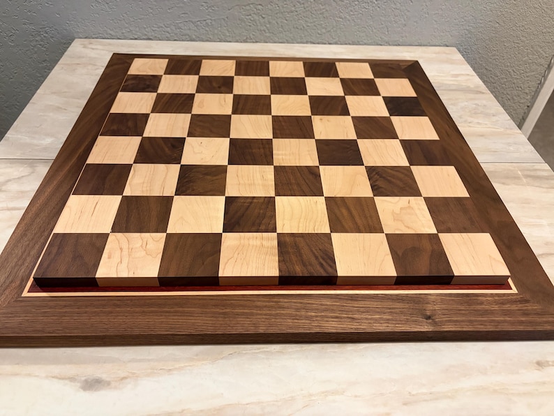 Raised Walnut and Maple Chess Board W/ Multi-wood Border - Etsy