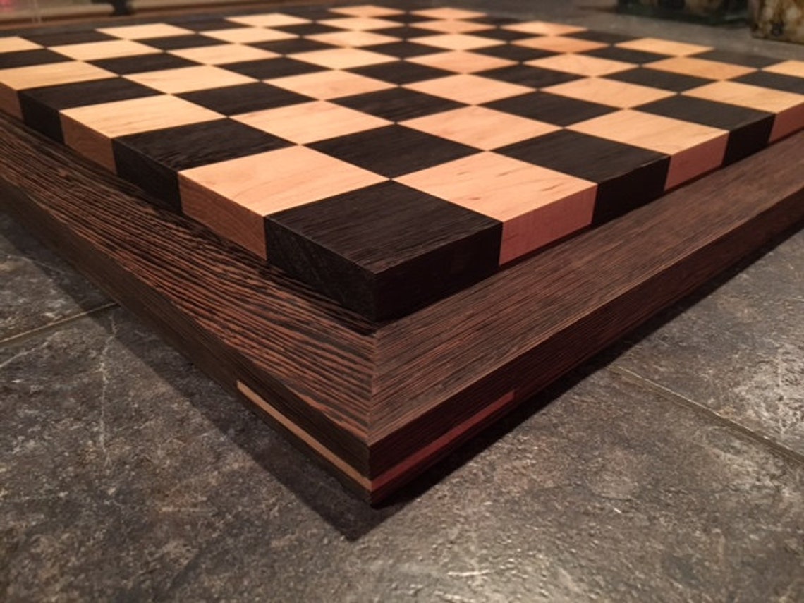 Raised Wenge and Maple Chess Board W/ Wenge Border - Etsy