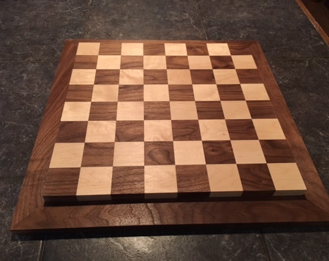 Raised Walnut and Maple Chess Board W/ Walnut Border - Etsy