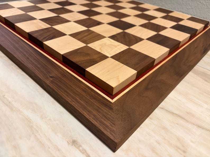 Raised Walnut and Maple Chess Board W/ Multi-wood Border - Etsy