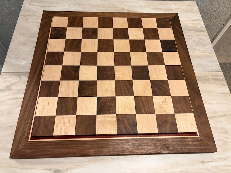 Raised Walnut and Maple Chess Board W/ Multi-wood Border - Etsy