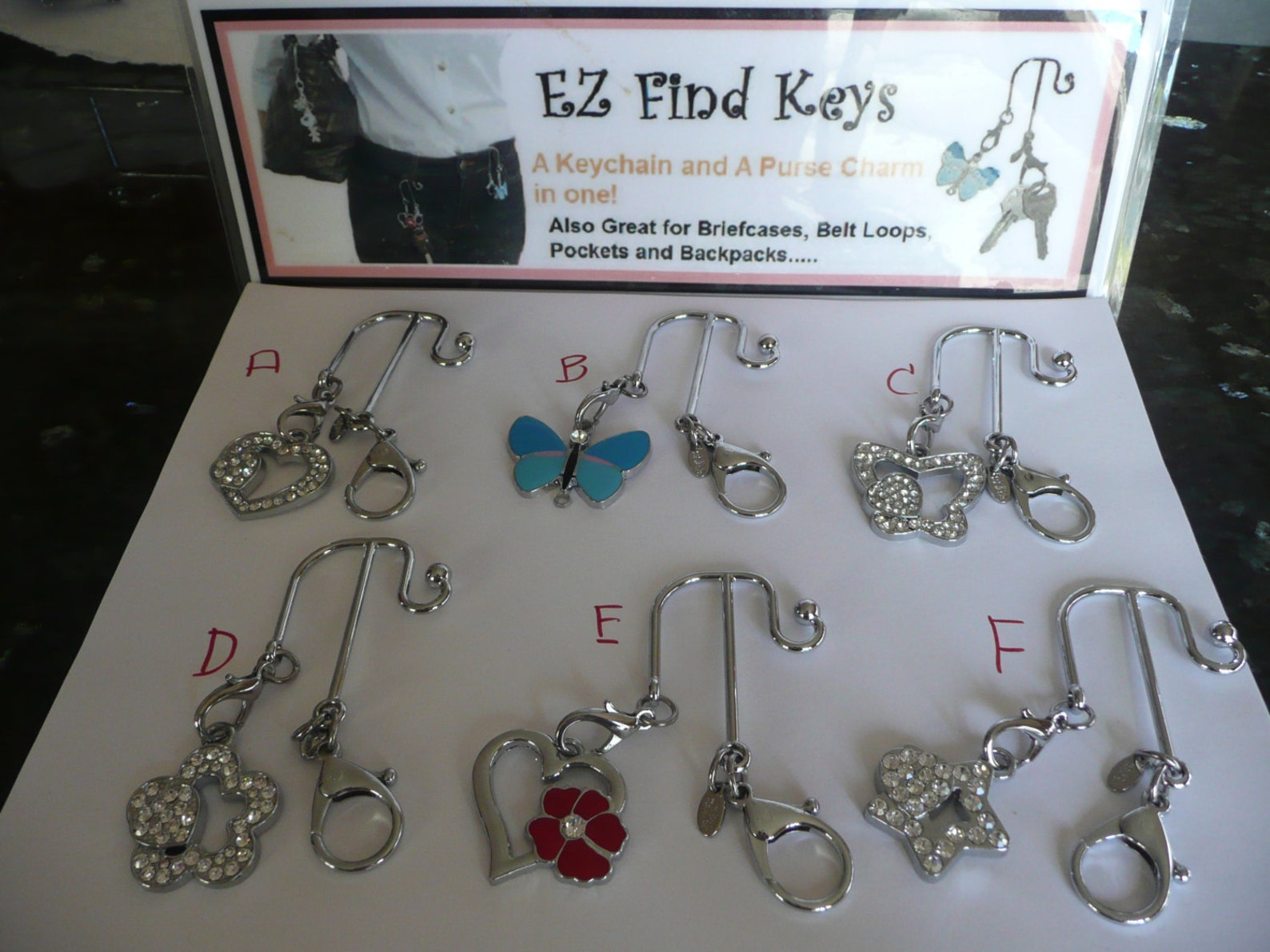 Hands Free Keyfinder for Purse/ Bag With Interchangeable Charm Feature ...
