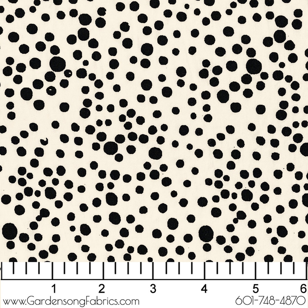 Multi Dots off White / Black Batik 81205-990 by Banyan Batiks 100% ...