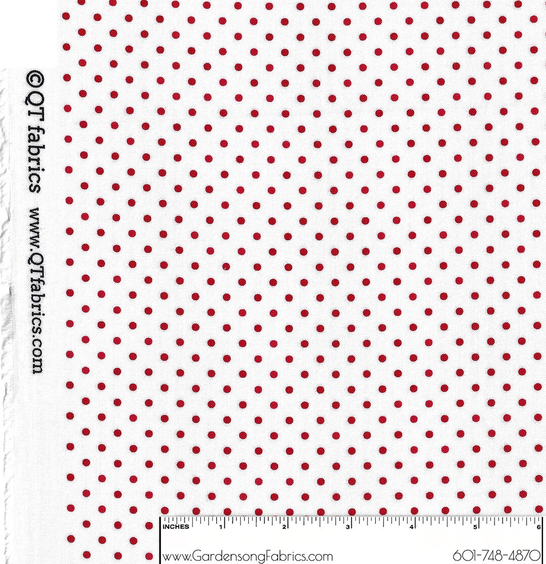 Dots & Stripes Mini Dots HALF Yard White/red 28891-ZR by QT Fabrics 100 ...