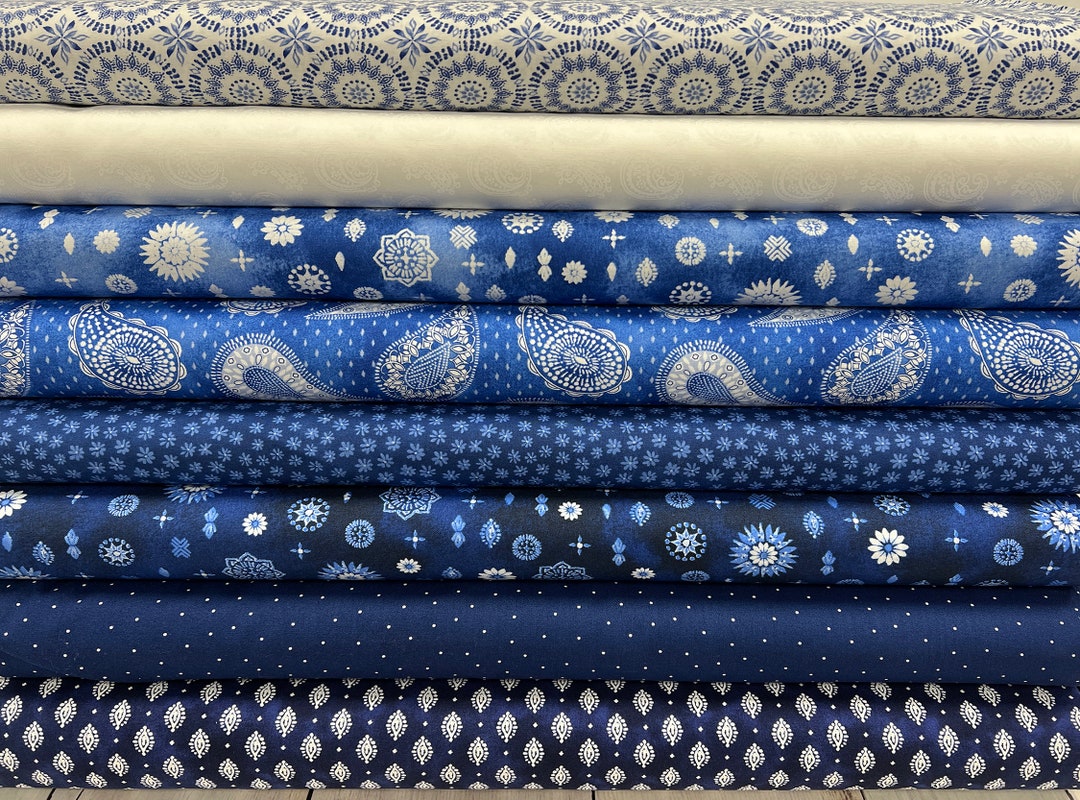 Indigo Splash FABRIC BUNDLE 100% Cotton Quilt Shop Quality by ...
