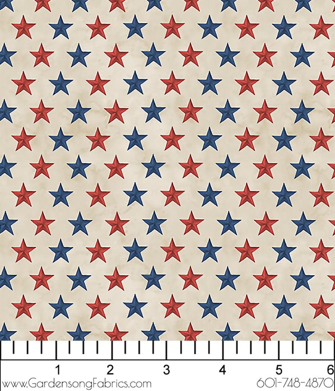 Colors of Courage HALF YARD Stars Allover Cream 50009-134 Wilmington ...
