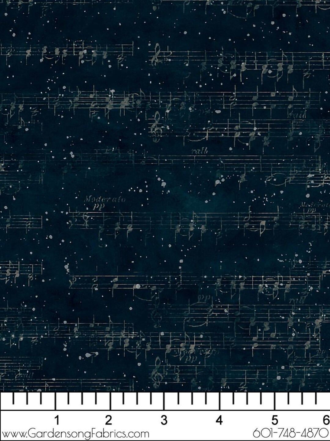 Winter Hollow Music Score HALF YARD Navy 39750-419 Wilmington Prints ...