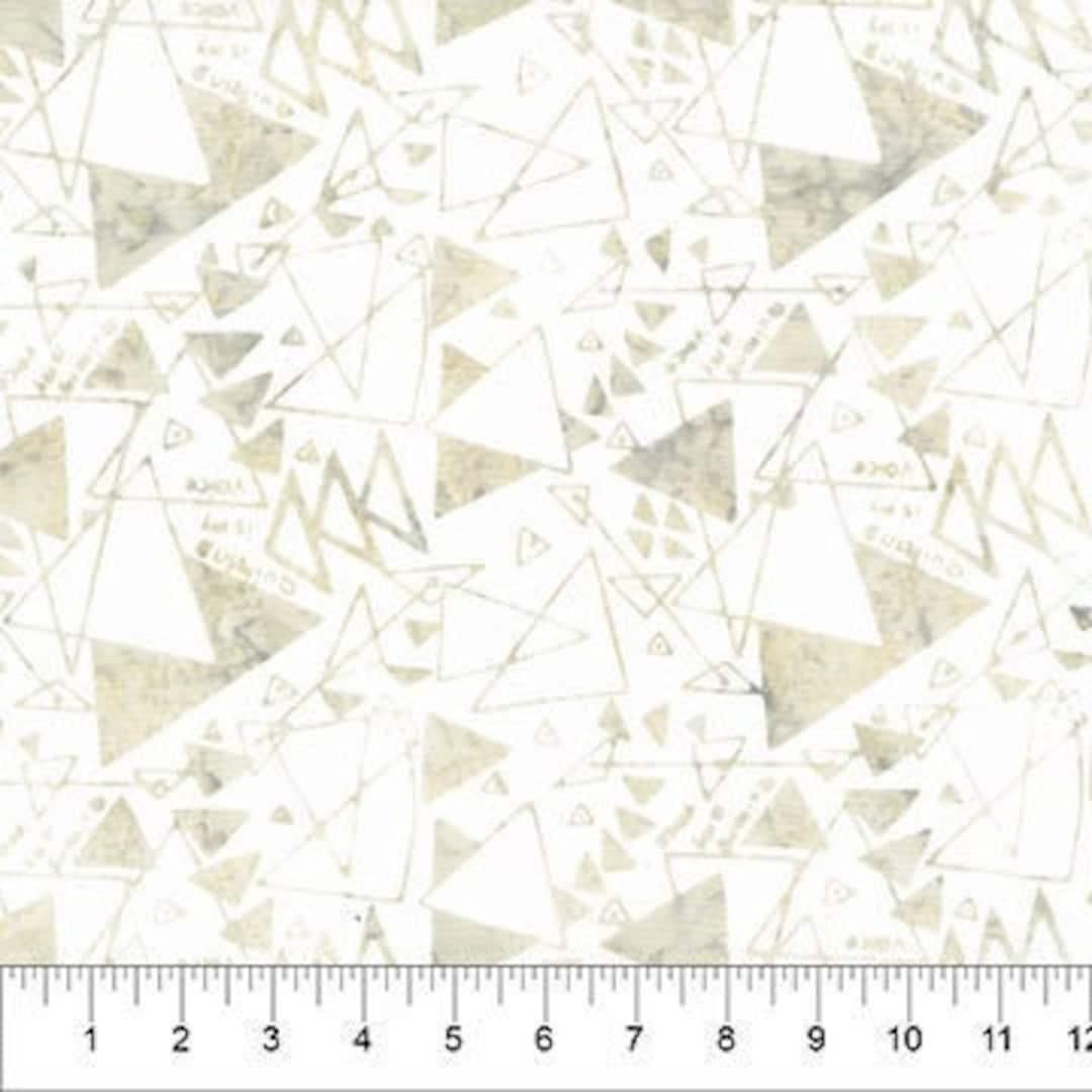 Triangle Maze Vanilla Batik HALF YARD 83140-11 by Banyan Batiks 100% ...