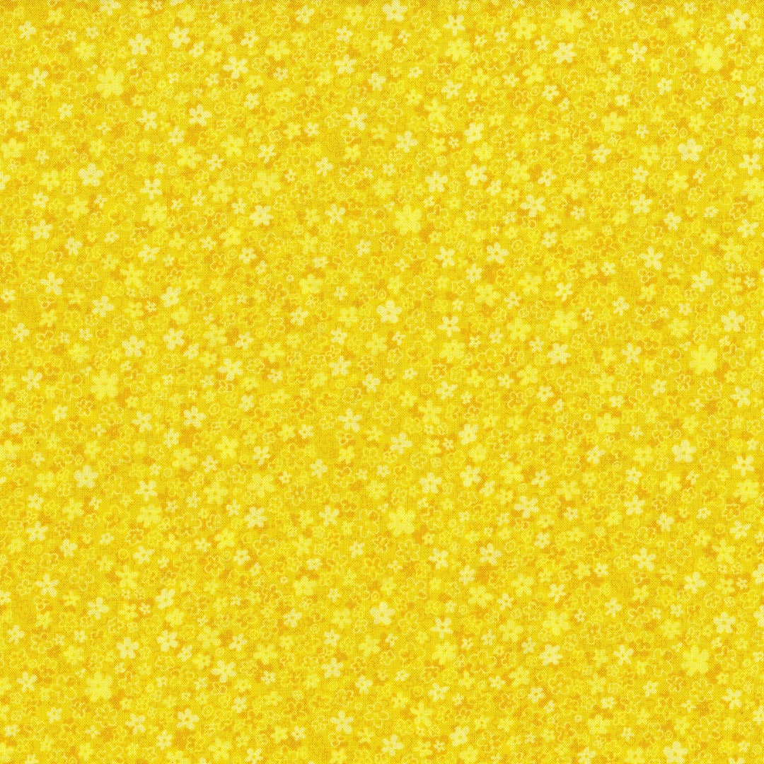 Hopscotch First Flowers HALF YARD Lemon Yellow 3220-002 RJR Fabrics 100 ...