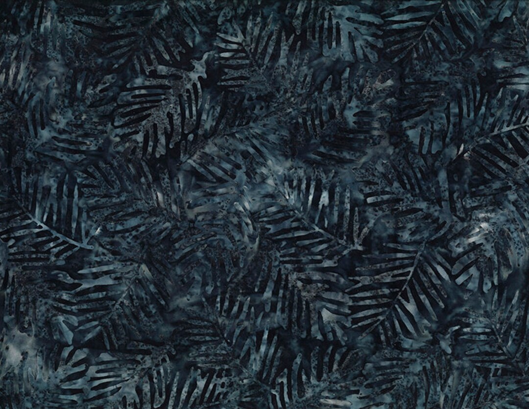 Palm Leaves Batik HALF YARD Blue 22262-449 Wilmington 100% Cotton Batik ...