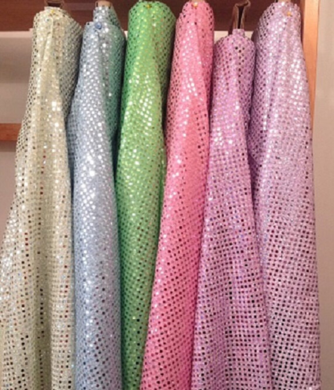 Sequin Fabric Pastels by EESCO Special Tricot Knit | Etsy