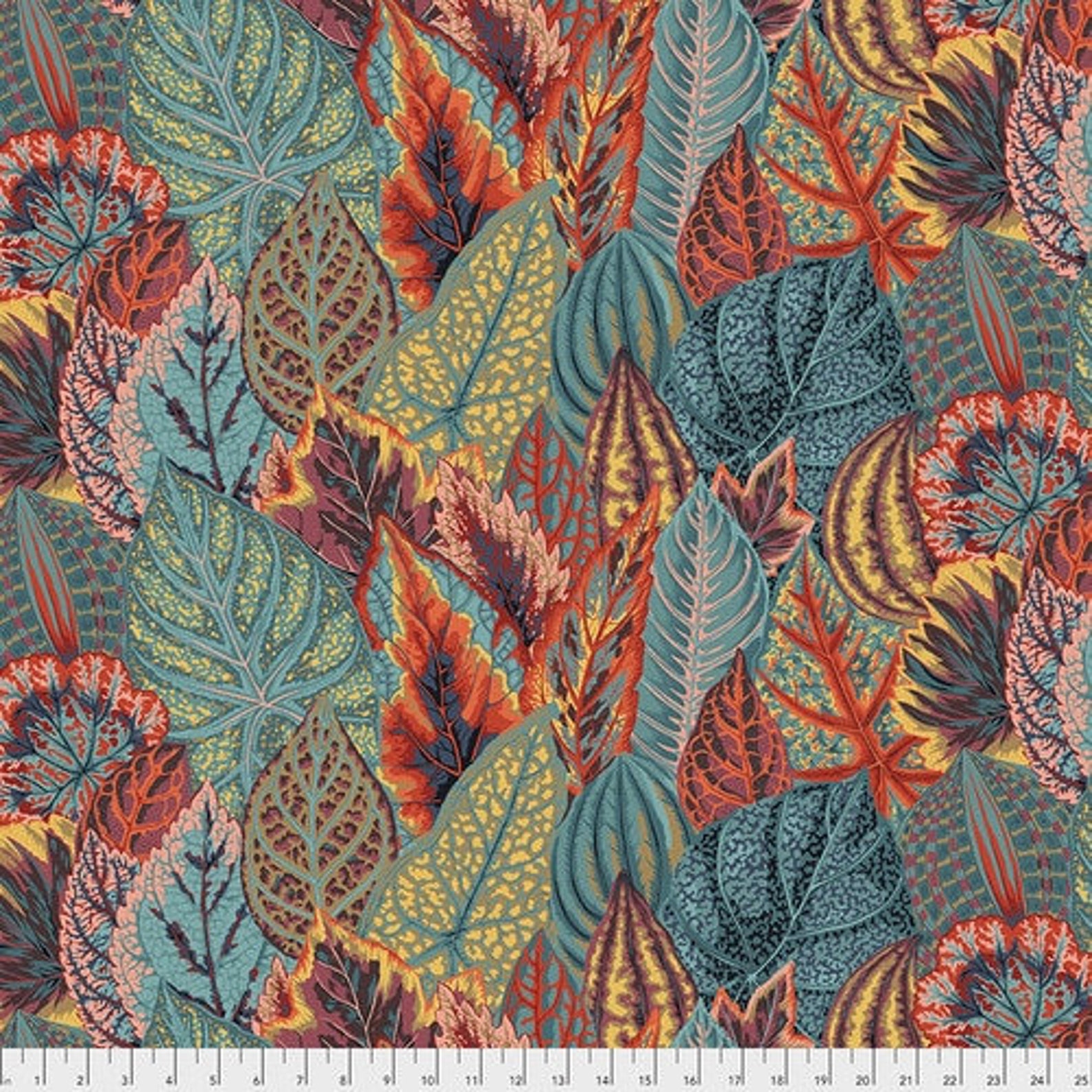 Kaffe Fassett Coleus Teal PJ030.TEAL by Philip Jacobs / - Etsy