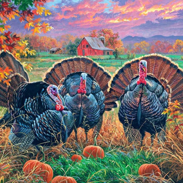 Thanksgiving Panel Fabric - Etsy