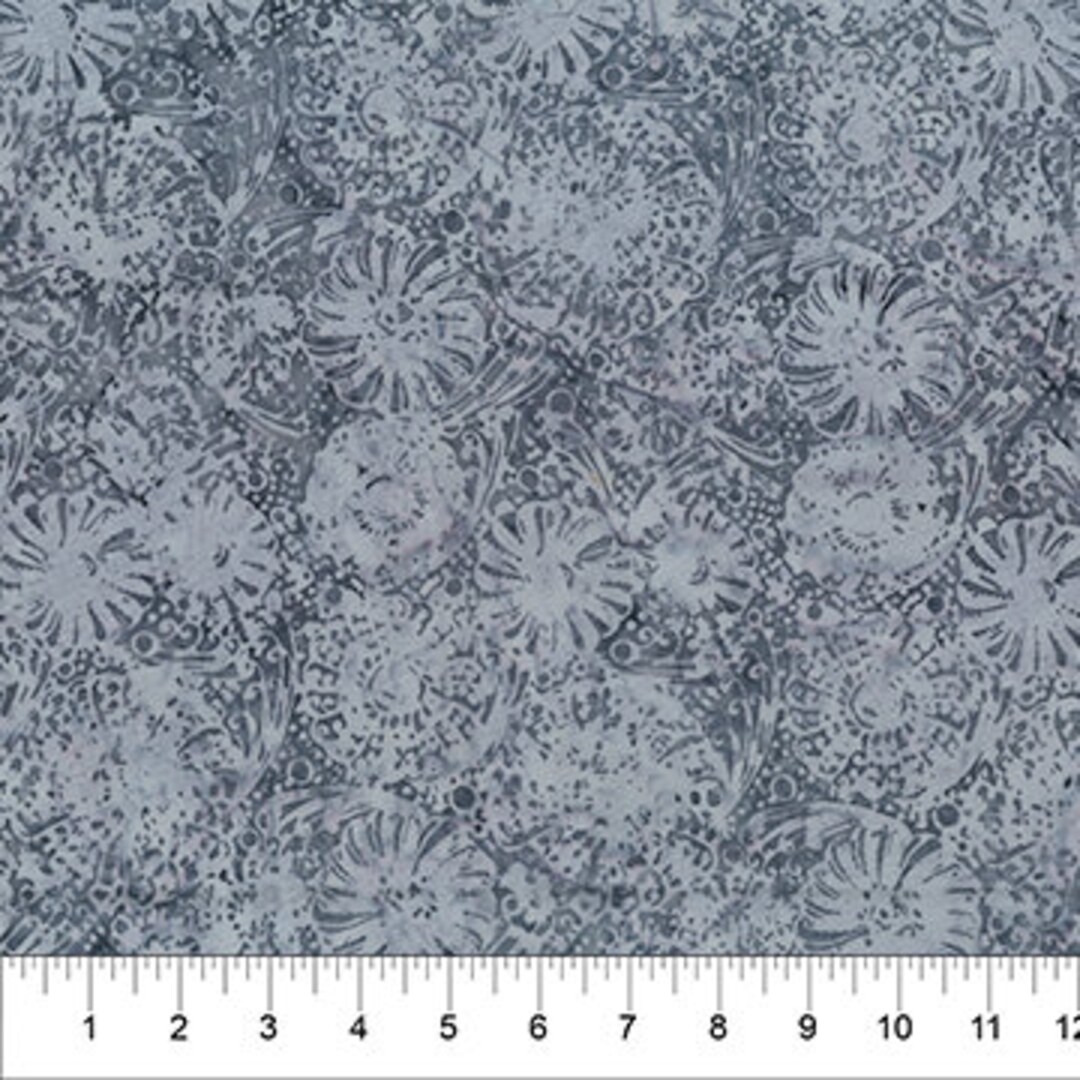 Sea Urchins Dark Gray Batik 80720-92 by Banyan Batiks 100% Cotton Batik ...