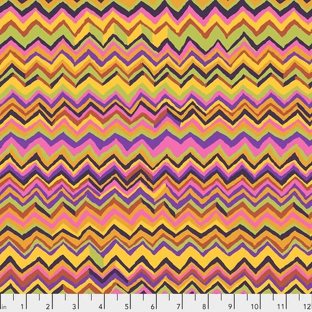 Zig Zag - HALF YARD Gold BM043.GOLD by Brandon Mably / Kaffe Fassett 100% Cotton Quilting Fabric ...