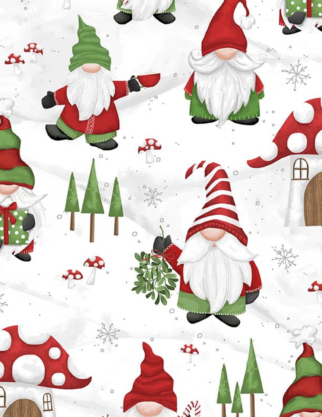 Our Gnome to Yours HALF YARD Gnome Scenic Christmas 56081-137 ...